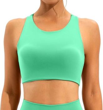 Generic Soutien-gorge court rembourr&eacute; dos nu pour femme, soutien-gorge court de yoga 2026, Vert, XL