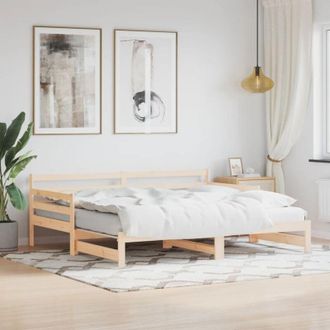 vidaXL Lit de jour avec lit gigogne 90x200 cm bois de pin massif