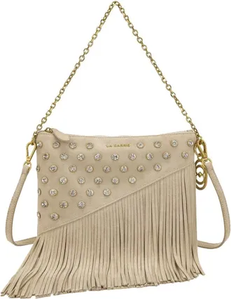 La Carrie Femme, Sacs, Beige, Taille: ONE Size Fringes Clutch Bag
