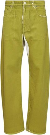 Marni Homme, Jeans, Vert, Taille: W31 Pantalon large en denim s&eacute;rigraphi&eacute;