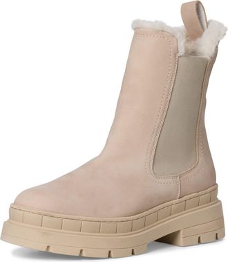 Tamaris Damen Boots Leder Blockabsatz Winter gefüttert; ANTELOPE/braun; 41 EU