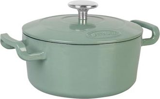 Sitram 715404 Sitrabella Schmortopf, rund, aus emailliertem Gusseisen, &Oslash; 20 cm, 2,5 l, au&szlig;en emailliert, Salbeigr&uuml;n, innen wei&szlig;, f&uuml;r alle W&auml;rmequellen, auch 