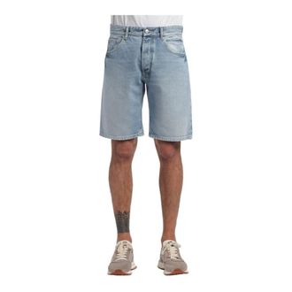 Icon Denim Los Angeles Regul&auml;re Denim Bermuda mit heller Waschung und Abnutzungsdetails - - Shorts - Herren - Blau - W35
