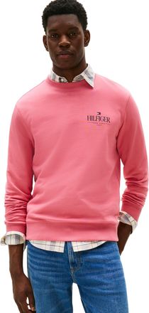 Tommy Hilfiger Herren Sweatshirt Stacked Regular Fit, Rosa (Vintage Rosy), XL