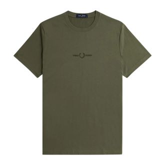 Fred Perry Besticktes T-Shirt Gr&uuml;nes Top - - Tops - Herren - Gr&uuml;n - XL