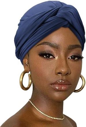 Dreshow Turban pour Femmes en Douceur Doublé Turban en Jersey Extensible Headwrap Léger Respirant Couleur Unie
