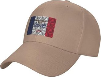 Generic Casquette Trucker Effet Polygonal pour Le Drapeau De LIowa Chapeau De Papa Anti Soleil,Confortable Casquette Baseball pour Badminton Randonn&eacute;e Homme