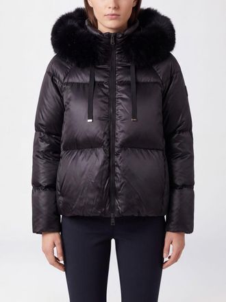Herno Gesteppte kurze Daunenjacke aus Nylon mit Kapuze und Trichterkragen