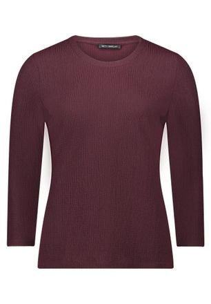 Betty Barclay Damen Strukturshirt mit Rundhalsausschnitt 42, Dark Aubergine