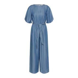 Part Two Blauer Denim Jumpsuit mit weitem Bein - - Jumpsuits & Playsuits - Damen - Blau - XL