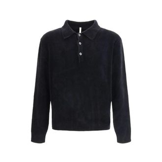 Sunflower Chenille Polo - - Knitwear - Herren - Schwarzk - XL