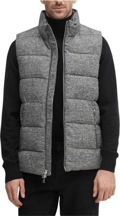Michael Kors Homme, Vestes, Noir, Taille: S Glen Plaid Quilted Vest