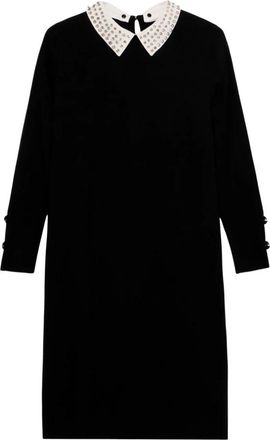 Oltre Femme, Robes, Noir, Taille: 44 FR Robe &agrave; col d&eacute;cor&eacute;