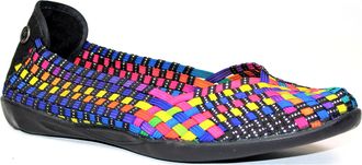 bernie mev. Catwalk Damen Slip auf Ballett Wohnungen (Black Multi, eu_Footwear_Size_System, Adult, Women, Numeric, medium, Numeric_37)