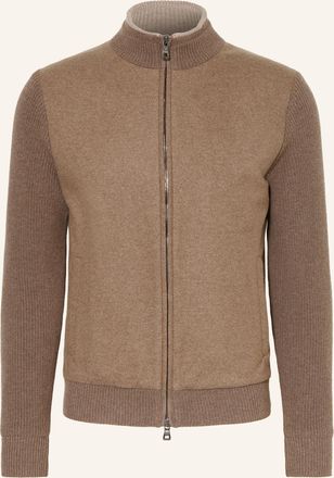 Fioroni Cashmere Fioroni Strickjacke Im Materialmix braun