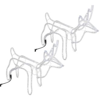 vidaXL Rentier-Silhouetten 2 Stk. Warmwei&szlig; 60x30x60 cm vidaXL