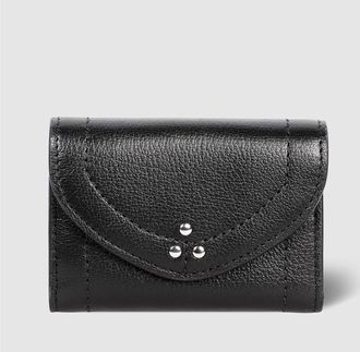 Jerome Dreyfuss Porte-monnaie Helmut PM Cuir Noir Silver
