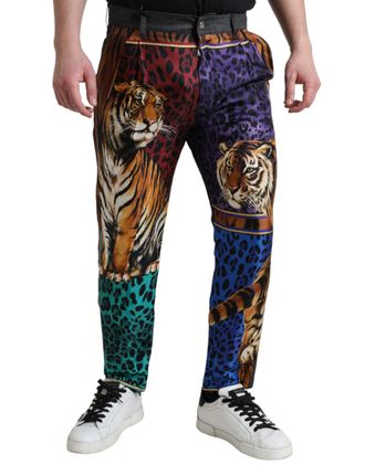 Dolce & Gabbana Tiger-Print Silk-Blend Jeans - Multicolor