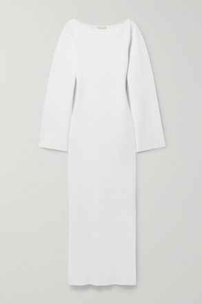 Khaite Alta Maxikleid Aus Rippstrick - Wei&szlig;