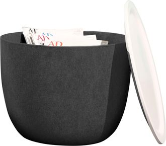 Pieperconcept ronda, anthrazit, beistelltisch, aufbewahrungsbox mit abnehmbarem tablett, zeitungsbox, filz - optik