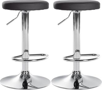 Clp 2er Set Barhocker Ponte Kunstleder schwarz Metall in Chromoptik