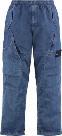 Stone Island Homme, Pantalons, Bleu, Taille: W36 Pantalon Cargo Ample avec Traitement Anti-Corrosion