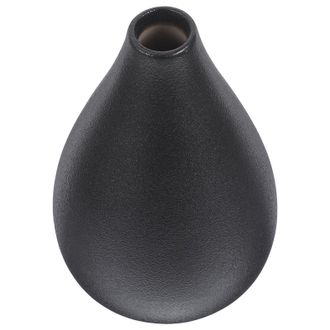 SOLUSTRE Elegante Schwarze Keramikvase mit Flachem Boden Stabile Desktop Dekoration f&uuml;r Frische Getrocknete Blumen und Florale Arrangements Minimalistisches De