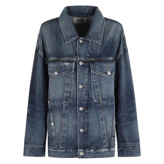 A Gold E Femme, Vestes, Bleu, Taille: 36 FR Veste en Denim Wayne avec Col Classique