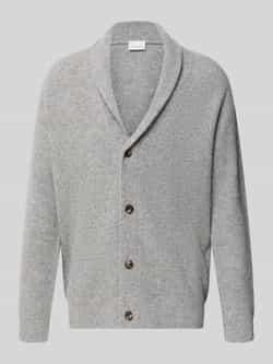 Profuomo Cardigan aus Woll-Mix mit Schalkragen