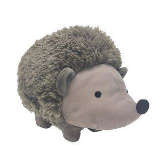 Relaxdays Türstopper Igel, Baumwolle & Sand, dekorativer Türpuffer für Boden, Türsack Tier HBT: 15x21x34 cm, 1kg, braun