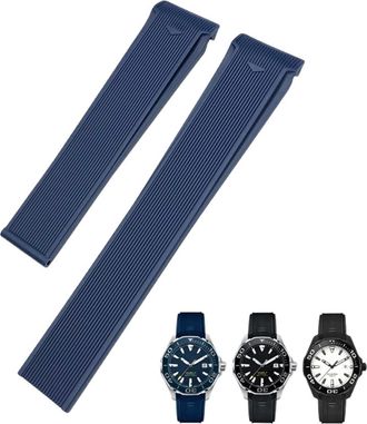 Generic 20 mm 22 mm Gummi-Silikon-Uhrenarmband, für AQUARACER 300 WAY201A WAY211C Zubehör