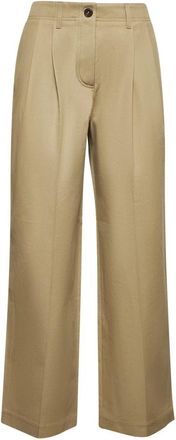 Toteme Femme, Pantalons, Beige, Taille: 38 FR Pantalon Large Beige en Coton