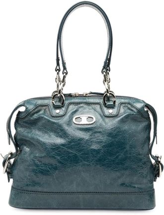 Celine Hobo Bags - Crinkled Patent Macadam Shoulder Bag - Gr. unisize - in Blau - f&uuml;r Damen