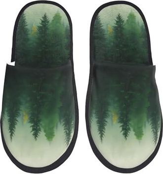 Generic Accueil Pantoufles Arbre De Brouillard Peluche Pantoufles DHiver R&eacute;utilisables Chaussons Maison Pour Spa Femmes Invit&eacute; L