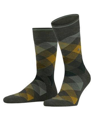 Burlington Herren Socken Newcastle Melange M So Wolle gemustert 1 Paar, Gr&uuml;n Steel Blue 7921, 40-46