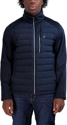 Nautica Veste Mix Media pour homme, Bleu, XL