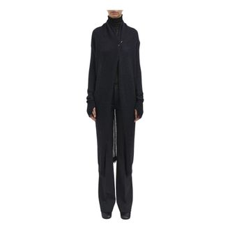 Isabel Benenato Isabel Benenato - Cardigan Long en Mohair et Soie - Femme - Pulls - Noir - Taille: 40 FR