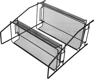 Luxshiny 2-stöckiges Tischregal Metall Organizer Schwarz Küchentisch Badregal Robuste Eisenkonstruktion Platzsparend