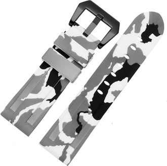 Generic Silikon für Armbänder der Serie PAM111 386 441 20 mm 22 mm 24 mm 26 mm Wasserdichtes Sport-Tarnarmband