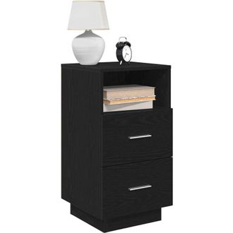 vidaXL Table de chevet avec 2 tiroirs noir 36x36x68 cm Vidaxl
