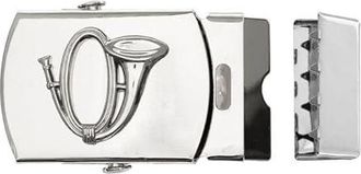 Generic Boucle de Ceinture Chasseur Alpin à Pied Argentée Troupes de Montagne pour Pantalon