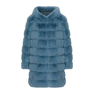 Americandreams Americandreams, Femme, Vestes, Bleu, Taille: 44 FR Manteau Long Blake en Fausse Fourrure