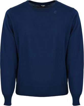 K-Way Wollpullover Langarm Rundhalsausschnitt - - Knitwear - Herren - Blau - S