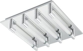 Eglo LED Deckenlampe Velarde, Deckenleuchte, Stahl in chrom, Glas in klar warmweiß