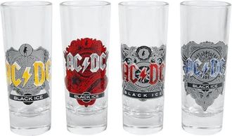 AC/DC SGAC01 Verres &agrave; Liqueur en Verre Transparent 4 x 4 x 10,5 cm