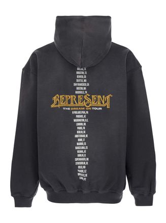 Represent Mens Sweatshirt With Graphic Print, Grey Cotton Sweatshirts Sweater