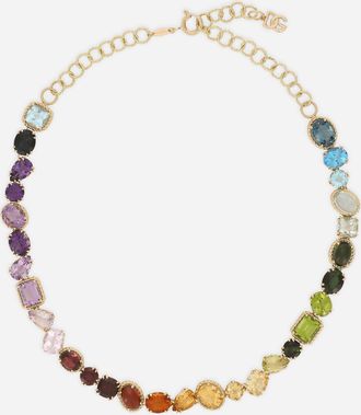 Dolce & Gabbana Necklace With Multi-colored Gems - Frau Ketten Gold Gold Onesize