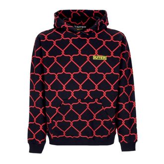 Iuter Schwarzer Netzhoddie All Over Print - - Sweatshirts & Hoodies - Herren - Mehrfarbig - L
