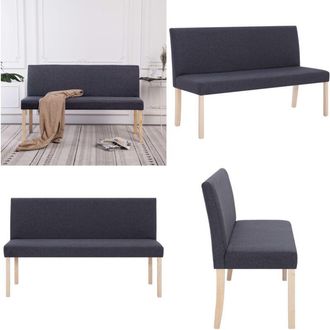 vidaXL Vidaxl - Sitzbank 139,5 cm Dunkelgrau Polyester - Wohnzimmerbank - Kiefernholzb&auml;nkchen - Grau Sofa - Polstersofa - Wohnzimmerm&ouml;beln - Home & Living