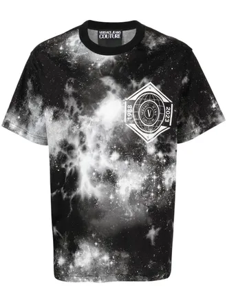 Versace Jeans Couture t-shirt &agrave; logo tie-dye - Noir